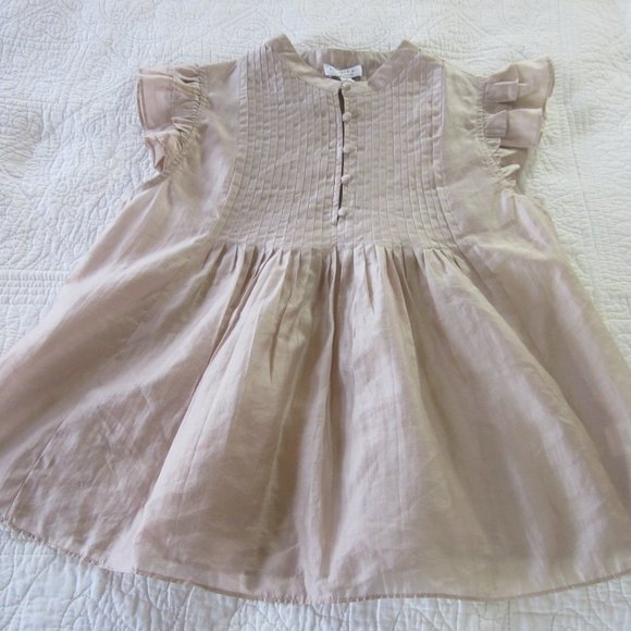 Current Air | Tops | Current Air Top Xs Tan Flutter Sleeve Pintucks ...
